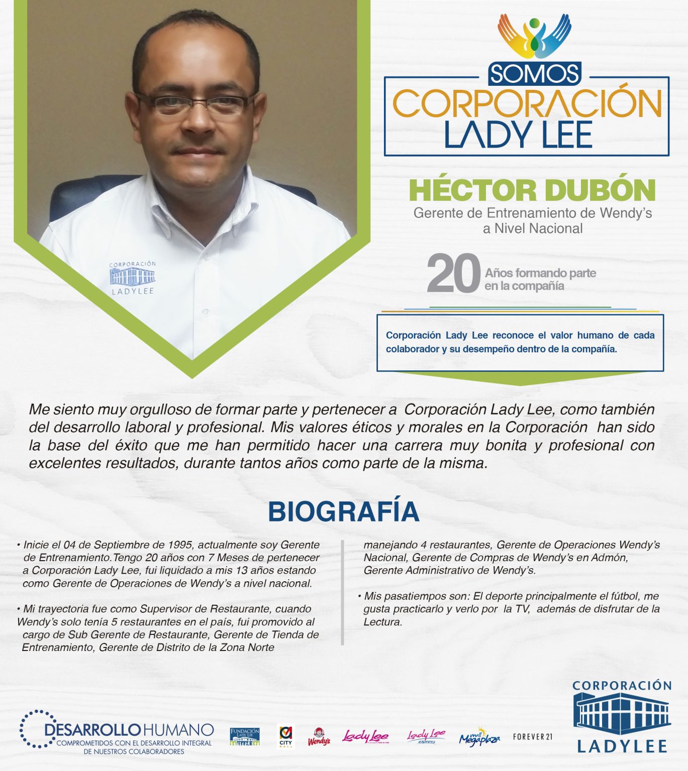 Somos Corporación Lady Lee - Hector Dubón - Corporación Lady Lee